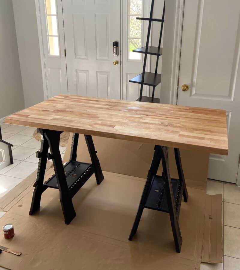 DIY Butcher Block Desk for Your Home Office - Home By Alley