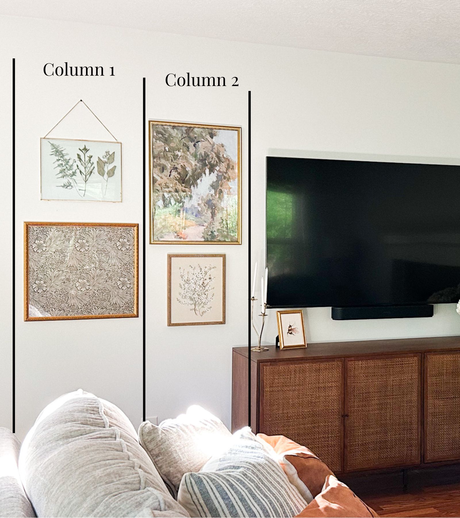 Designing a Gallery Wall with a TV So That It Looks Seamless and ...
