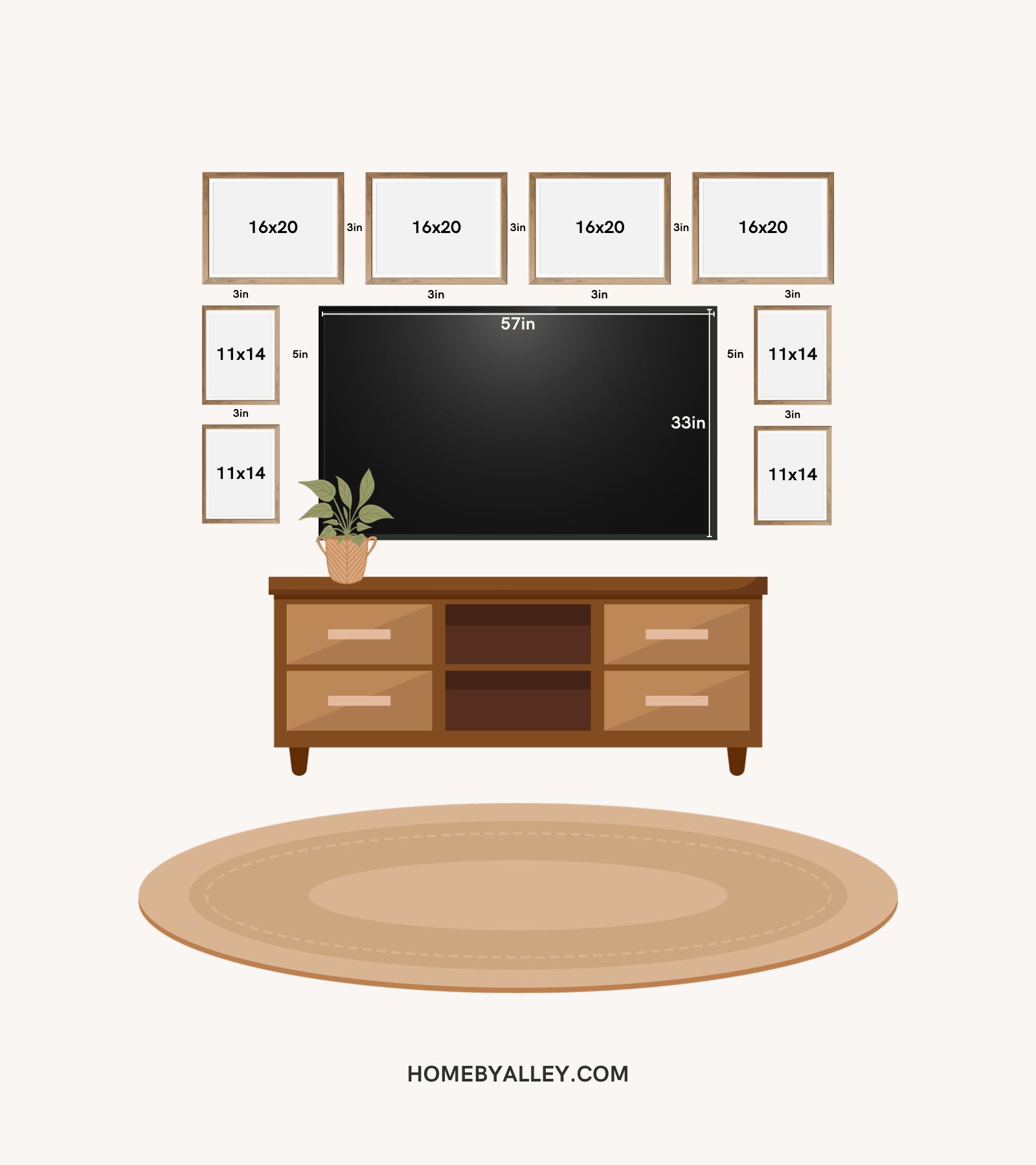Designing a Gallery Wall with a TV So That It Looks Seamless and ...